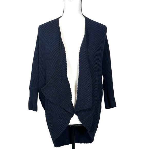 Tahari | Sweaters | Tahari Open Navy Knit Wool Blend Sweater | Poshmark